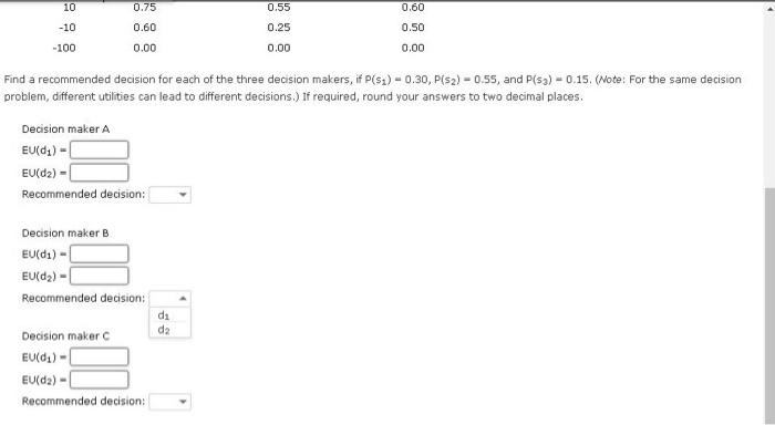 Solved Problem 13-29 (Algorithmic) Three decision makers | Chegg.com