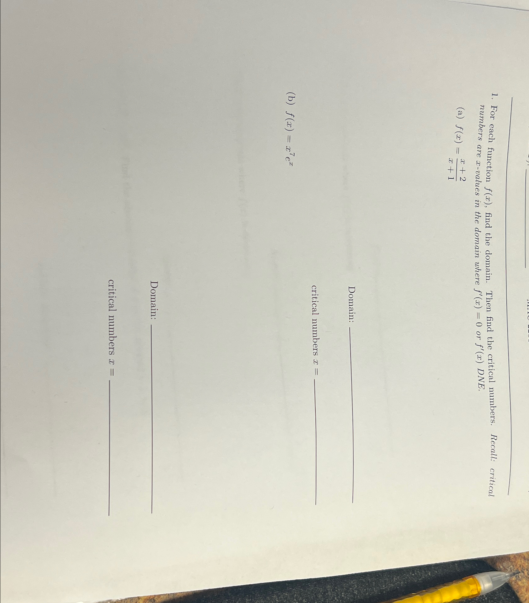 Solved For each function f(x), ﻿find the domain. Then find | Chegg.com