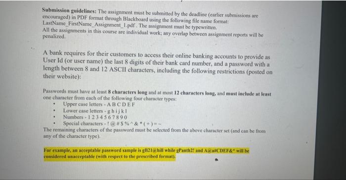 Solved Submission guidelines: The assignment must be | Chegg.com