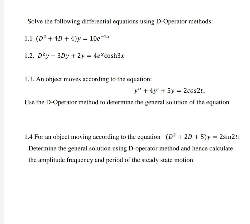Solved Solve the following differential equations using | Chegg.com