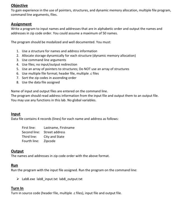 Solved Objective To gain experience in the use of pointers, | Chegg.com