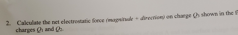 Solved Calculate the net electrostatic force (magnitude + | Chegg.com