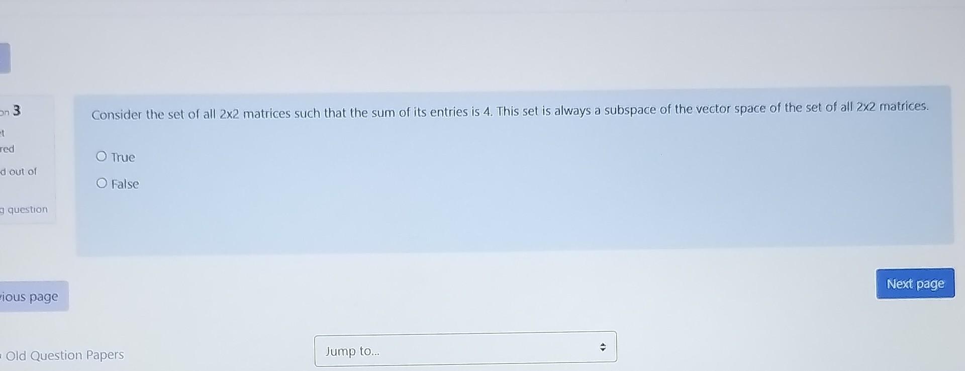 Solved Consider the set of all 2×2 matrices such that the | Chegg.com