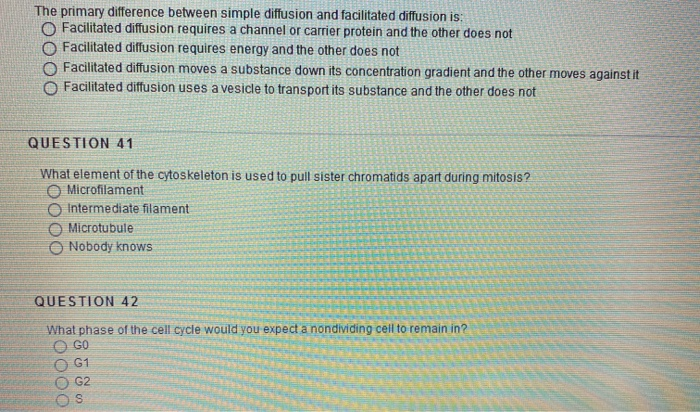 Solved The primary difference between simple diffusion and | Chegg.com