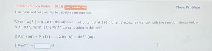 Solved Tutored Practice Problem 20.2.6.COM W SKARE Close | Chegg.com