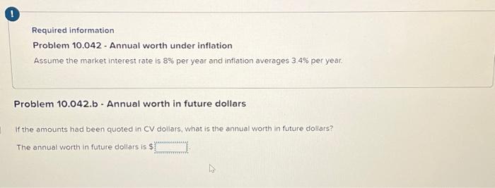 Solved Required information Problem 10.042. Annual worth | Chegg.com