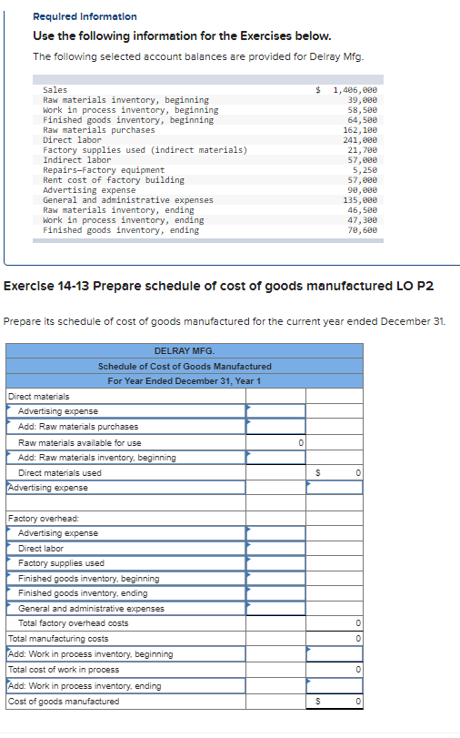 Solved Ch 14 ﻿Ex 14-13Use the following information for the | Chegg.com