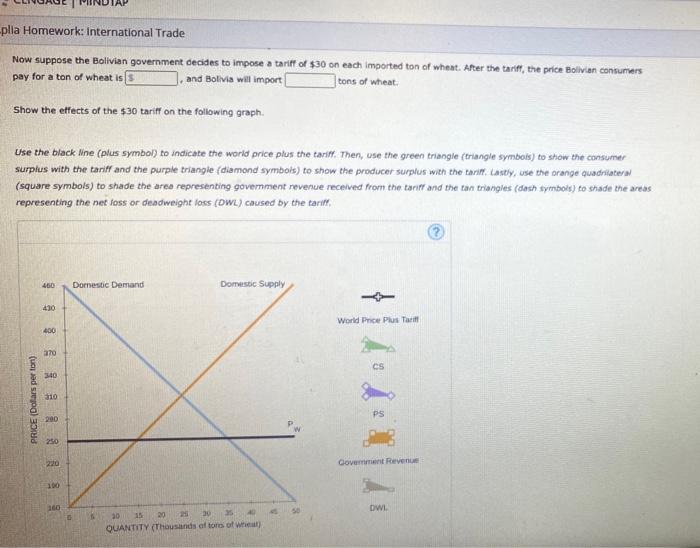Solved plia Homework: International Trade 4. Tariffs Suppose | Chegg.com Solved plia Homework: International Trade 4. Tariffs Suppose | Chegg.com