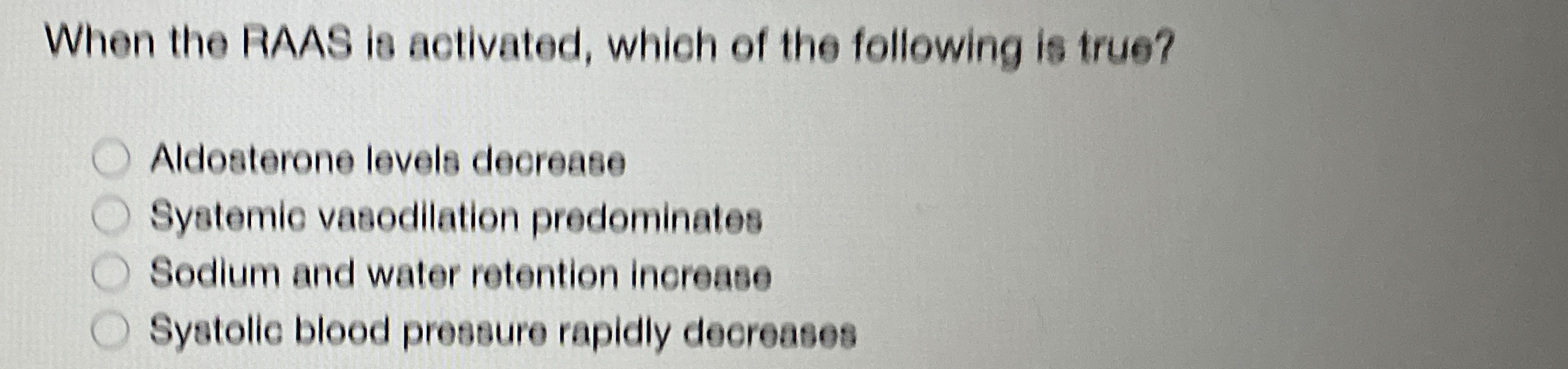 Solved When the RAAS is activated, which of the following is | Chegg.com