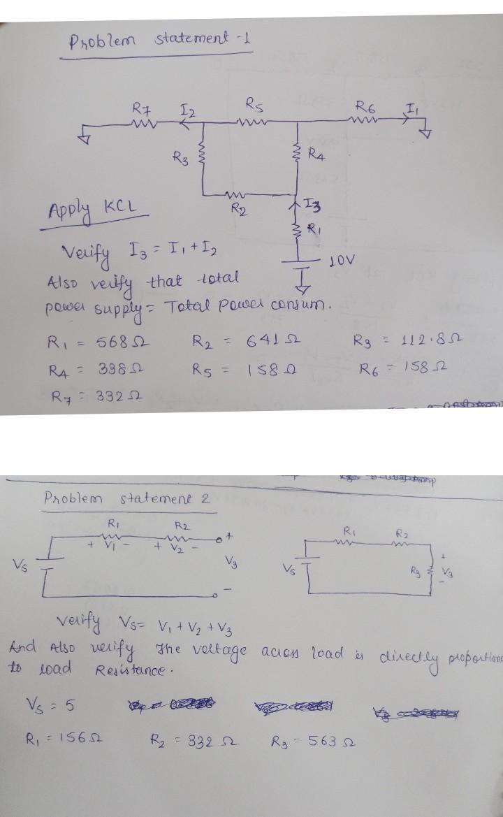 Solved Problem statement-1 power supply = 1oxal pewer | Chegg.com