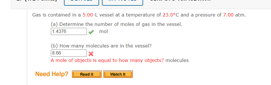 Solved Gas is contained in a 5.00-L ﻿vessel at a temperature | Chegg.com