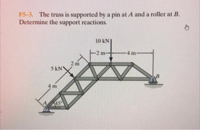 Solved F5-3. The truss is supported by a pin at A and a | Chegg.com