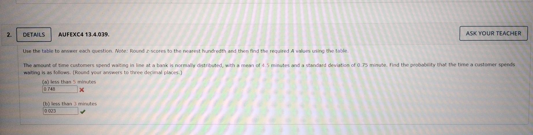 Solved 2. DETAILS AUFEXC4 13.4.039. ASK YOUR TEACHER Use | Chegg.com