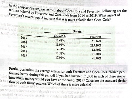 Solved In the chapter opener, we learned about Coca-Cola and | Chegg.com