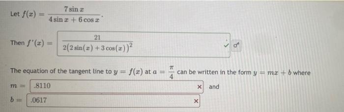 Solved Let f(x)=4sinx+6cosx7sinx Then | Chegg.com