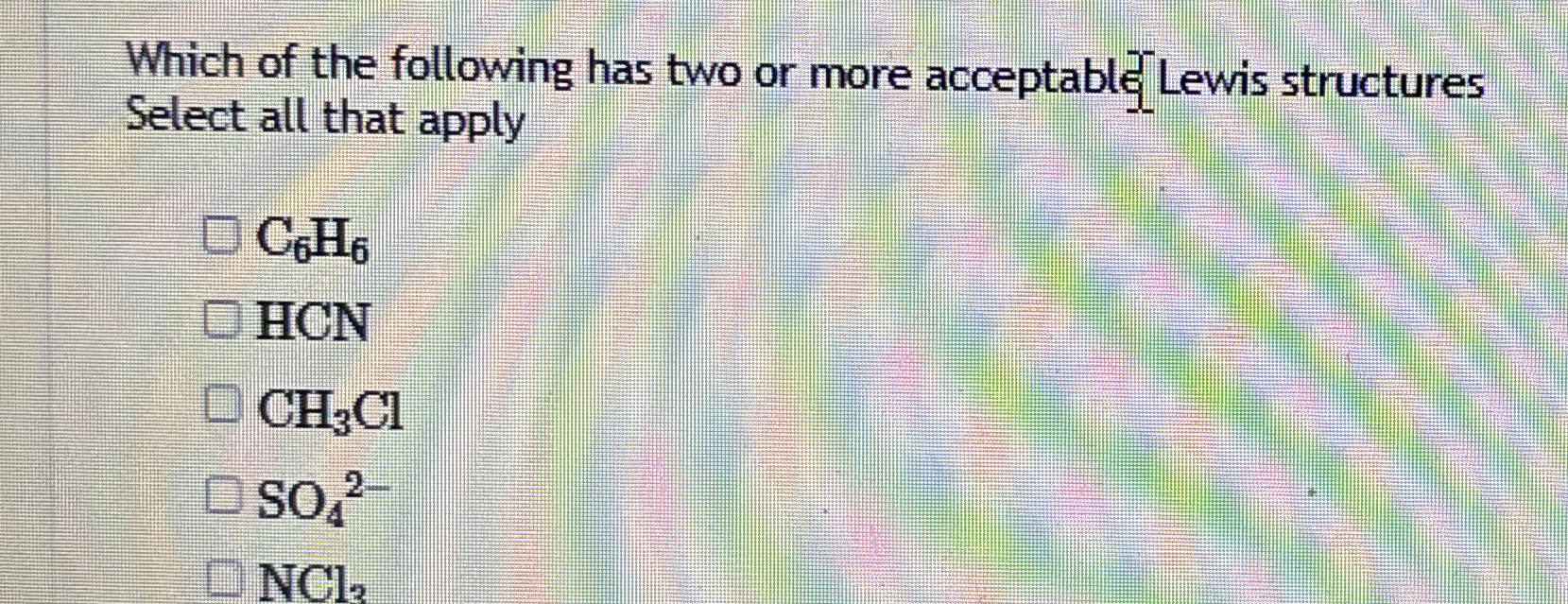 Solved Which of the following has two or more acceptable | Chegg.com