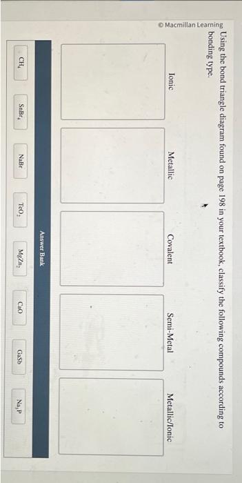 Solved Using the bond triangle diagram found on page 198 in | Chegg.com