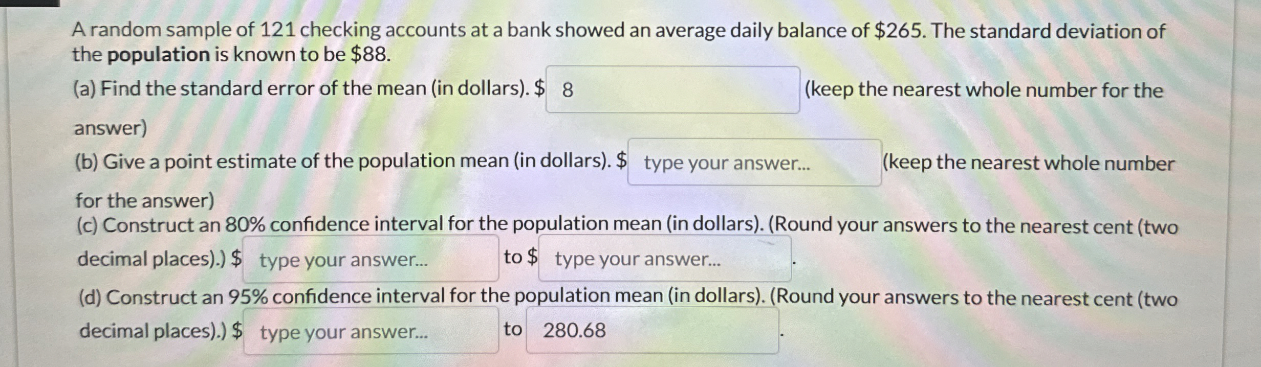 Solved by an EXPERT A random sample of 121 ﻿checking accounts at a bank ...