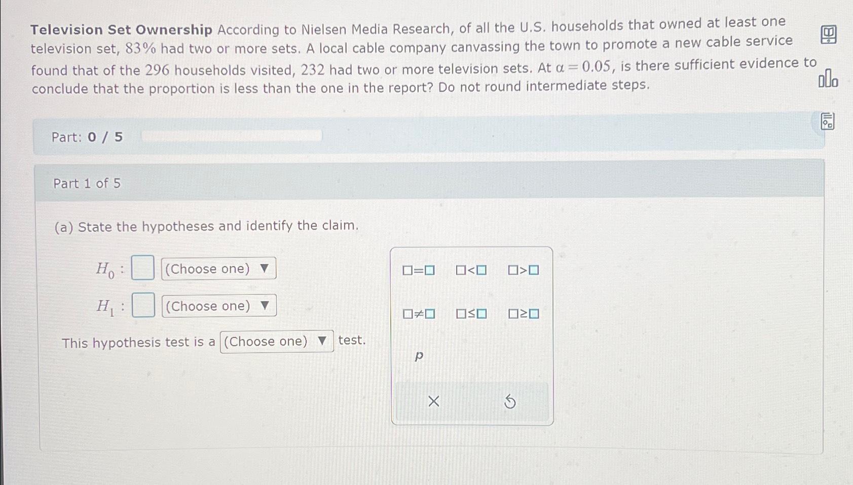 Solved Television Set Ownership According to Nielsen Media | Chegg.com