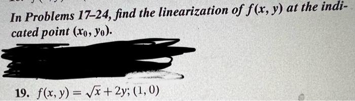 Solved In Problems 17-24, find the linearization of f(x,y) | Chegg.com