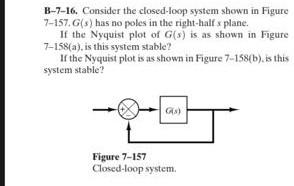 Solved B-7-16. Consider the closed-loop system shown in | Chegg.com