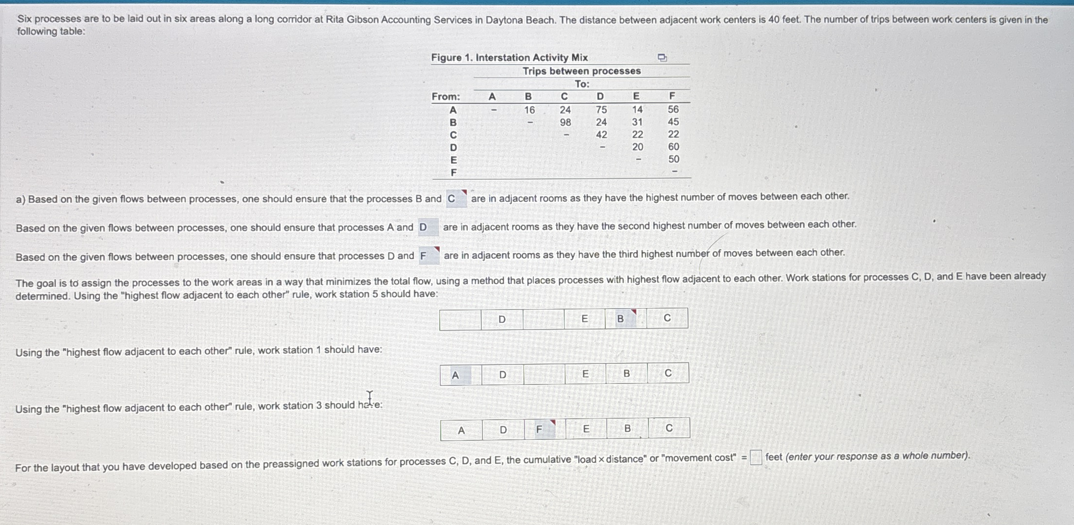 Solved following table:Figure 1. ﻿Interstation Activity | Chegg.com