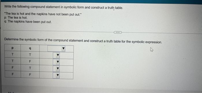 Solved Write the following compound statement in symbolic | Chegg.com