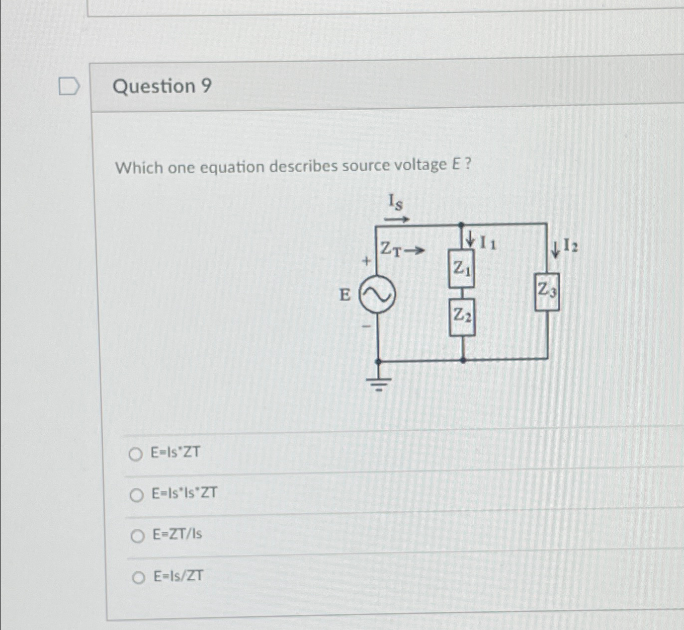 Solved Question 9Which one equation describes source voltage | Chegg.com