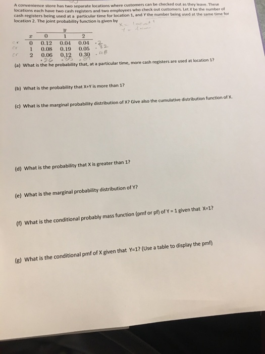 Solved A convenience store has two separate locations where | Chegg.com