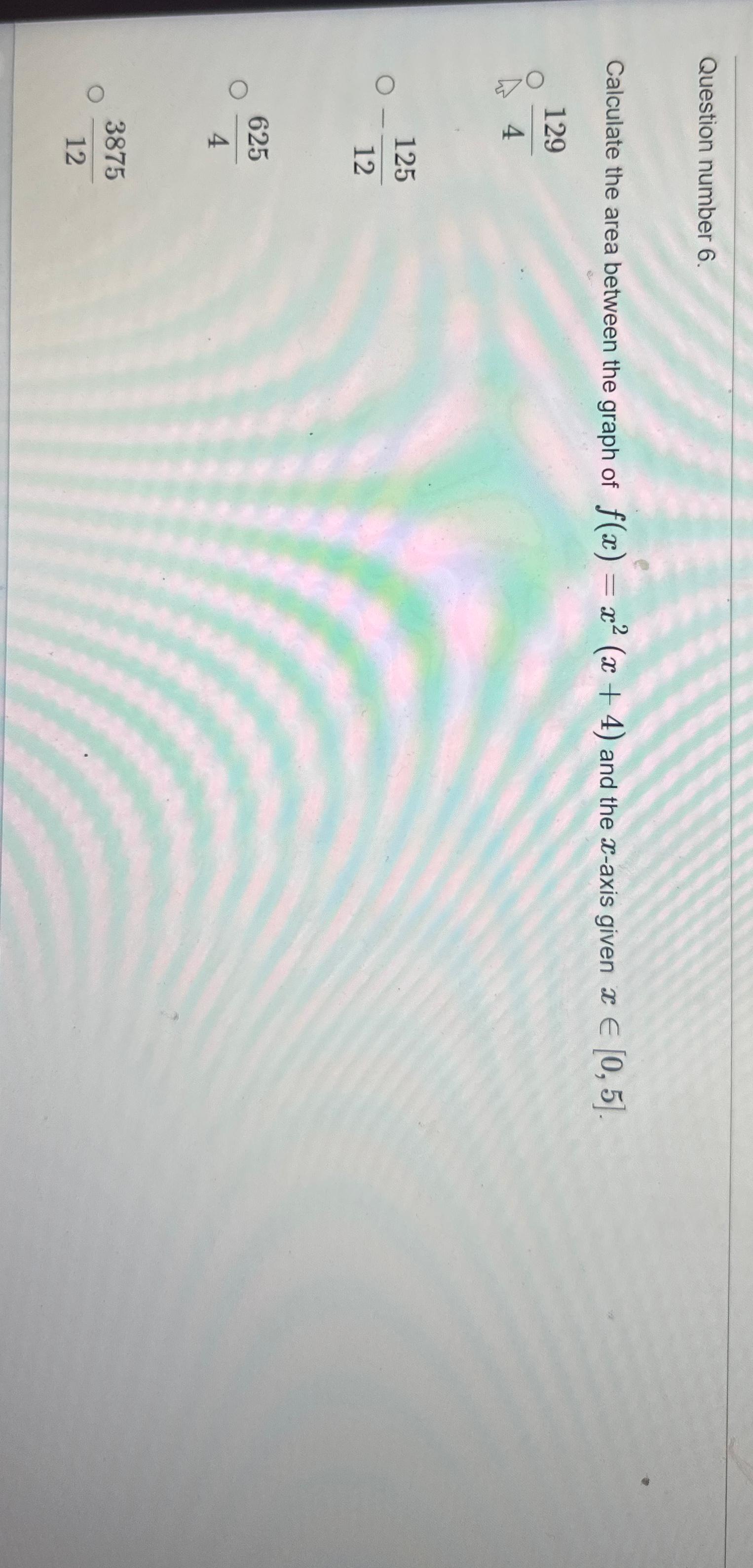 Solved Question number 6.Calculate the area between the | Chegg.com