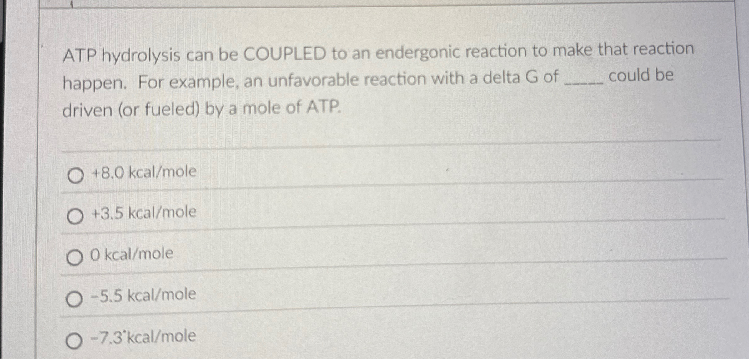Solved ATP hydrolysis can be COUPLED to an endergonic | Chegg.com