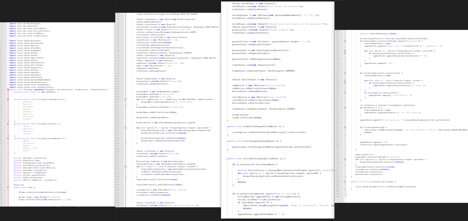 Solved Pic is the entire five guys code, use for | Chegg.com