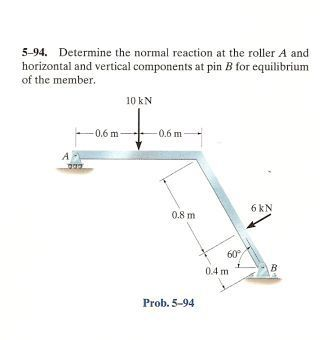 Solved Determine the normal reaction at the roller A and | Chegg.com