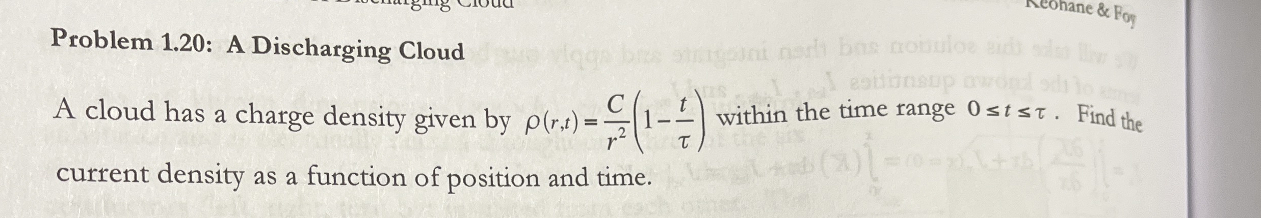 Solved Problem 1.20: A Discharging CloudA cloud has a charge | Chegg.com