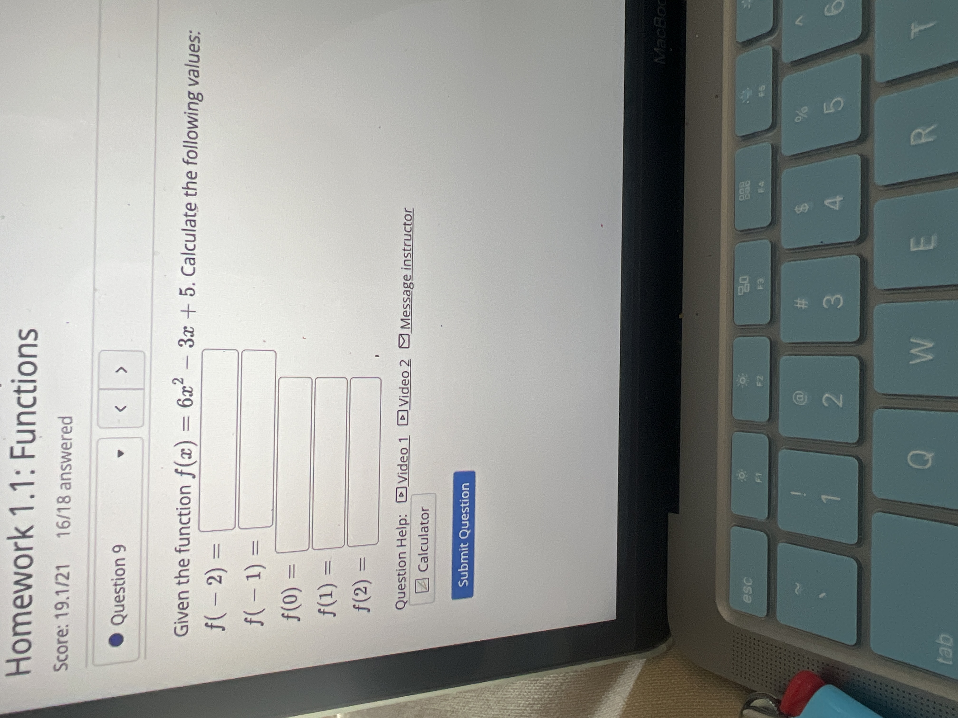 Solved Given the function f(x)=6x2-3x+5. ﻿Calculate the | Chegg.com