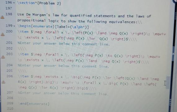 Solved PROBLEM 2 Use De Morgan's law for quantified | Chegg.com