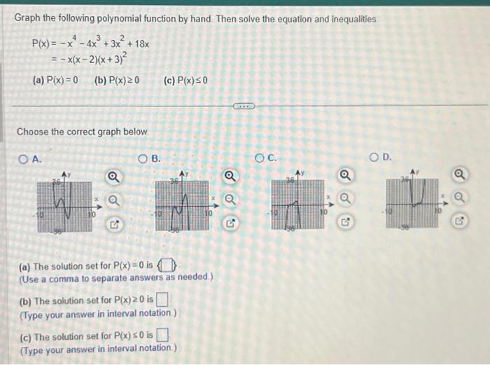 Solved Graph the following polynomial function by hand. Then | Chegg.com
