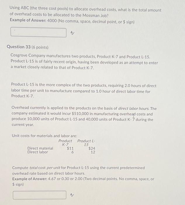 Solved Using ABC (the three cost pools) to allocate overhead | Chegg.com