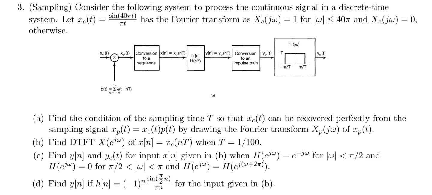 Solved (Sampling) ﻿Consider the following system to process | Chegg.com