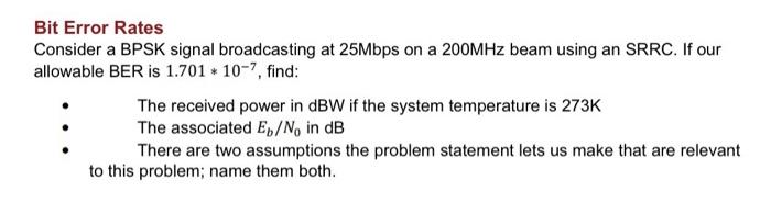 Bit Error Rates Consider A Bpsk Signal Broadcasting