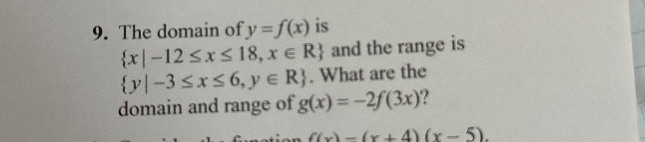 Solved The domain of y=f(x) ﻿is {x|-12≤x≤18,xinR} ﻿and the | Chegg.com