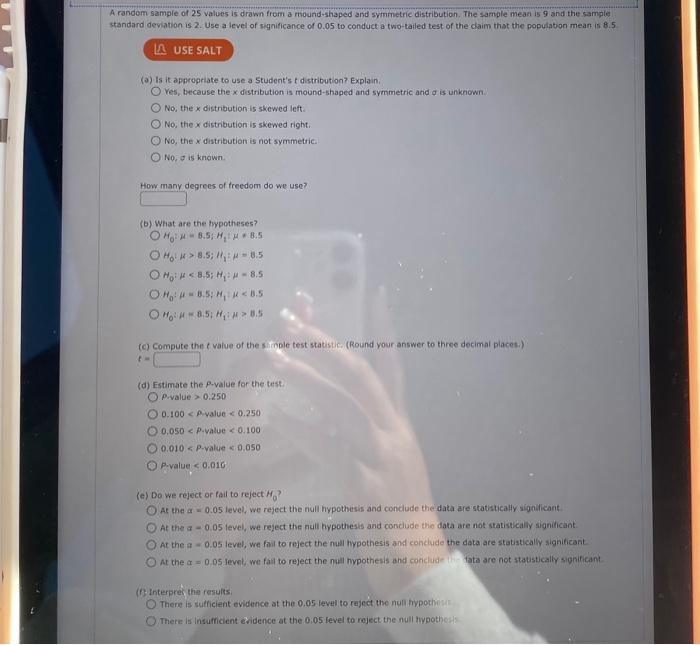 Solved random sample of 25 values is drawn from a | Chegg.com Solved random sample of 25 values is drawn from a | Chegg.com