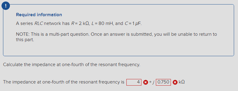 Solved Required informationA series RLC ﻿network has | Chegg.com