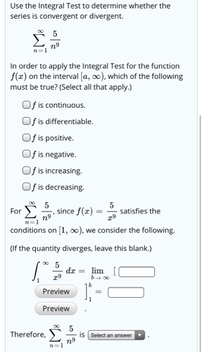 Solved Use the Integral Test to determine whether the series | Chegg.com