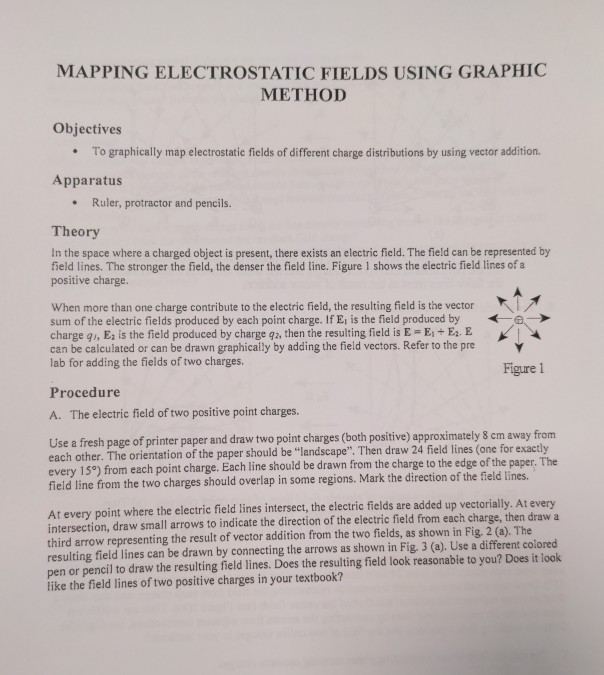 Solved MAPPING ELECTROSTATIC FIELDS USING GRAPHIC METHOD | Chegg.com