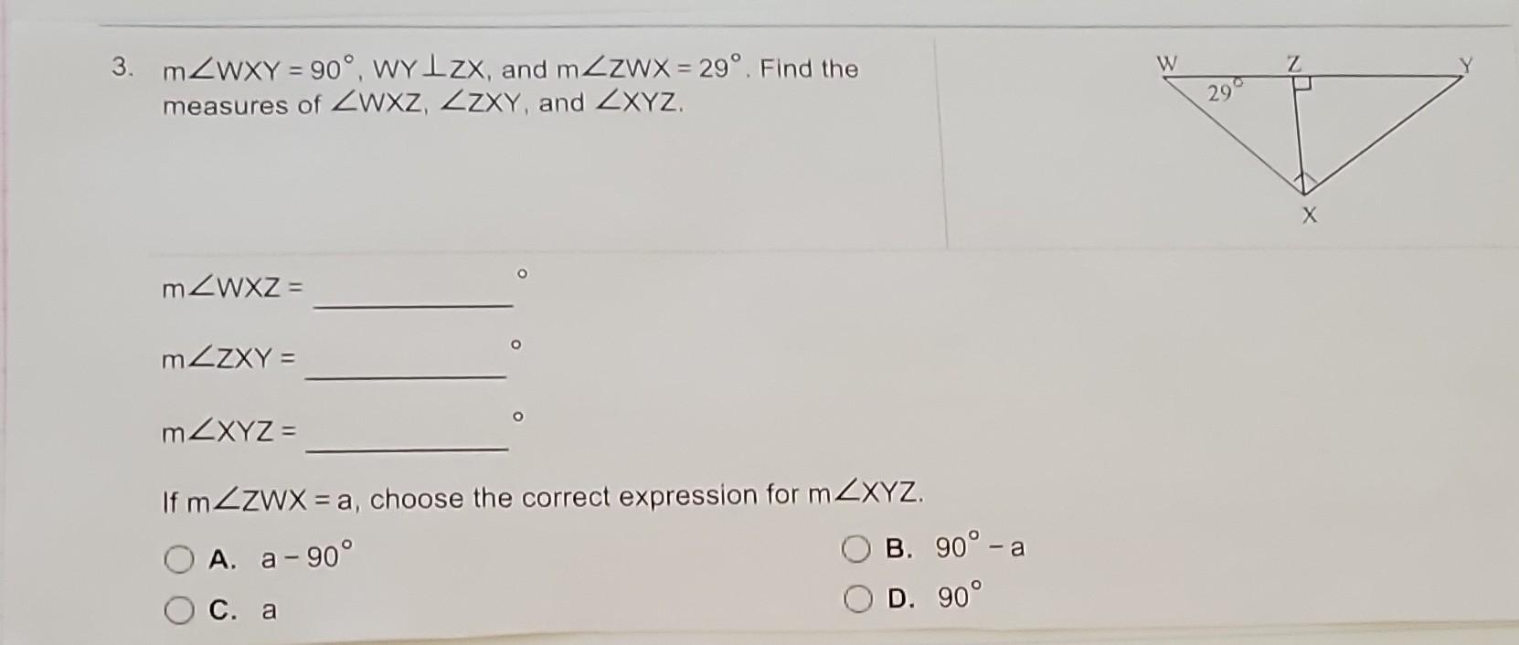 Solved 2. Use the protractor to find the measure of the | Chegg.com