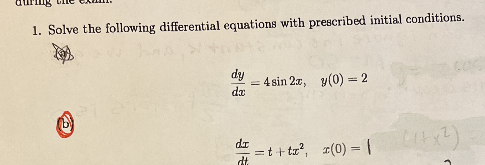 Solve the following differential equations with | Chegg.com