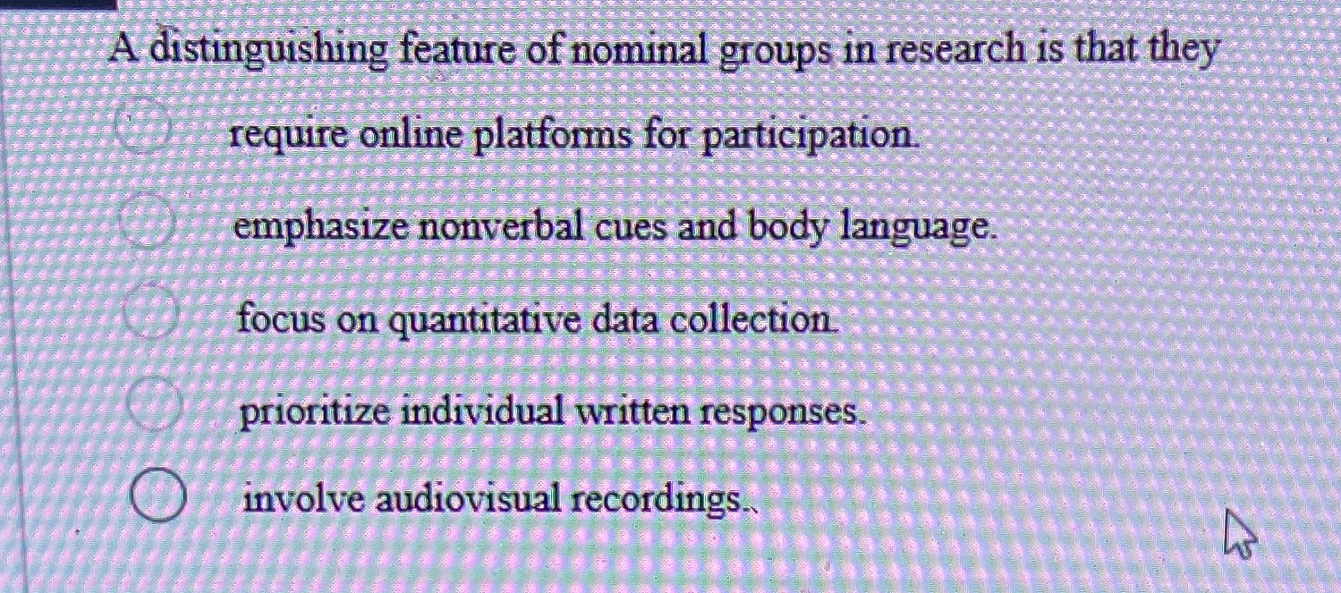 Solved A distinguishing feature of nominal groups in | Chegg.com