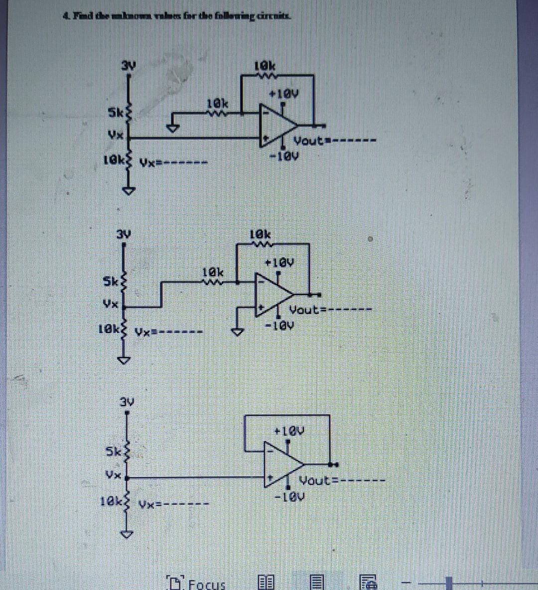 Solved 4. Find the unknown values for the following circuits | Chegg.com