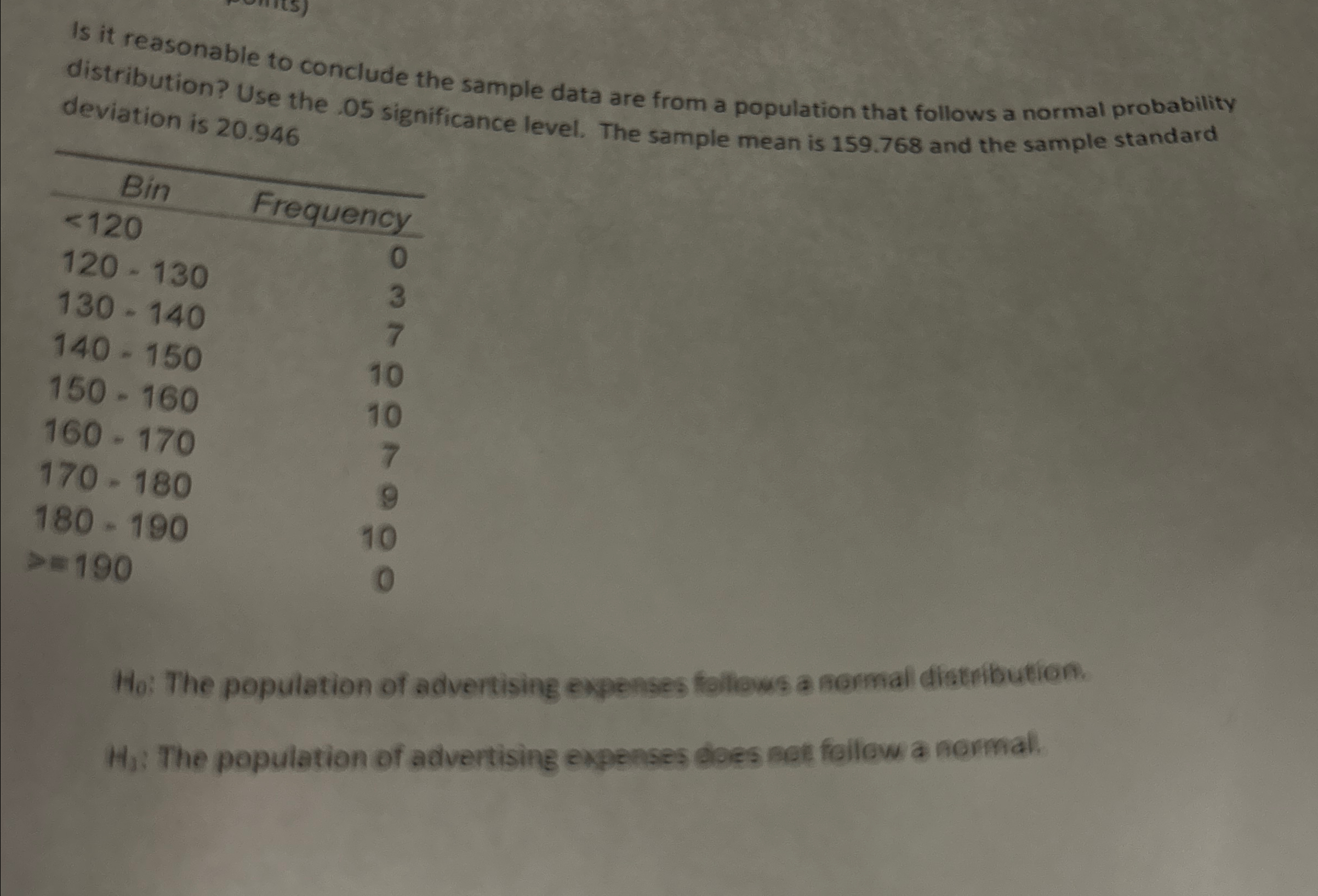 Solved Is it reasonable to conclude the sample data are from | Chegg.com